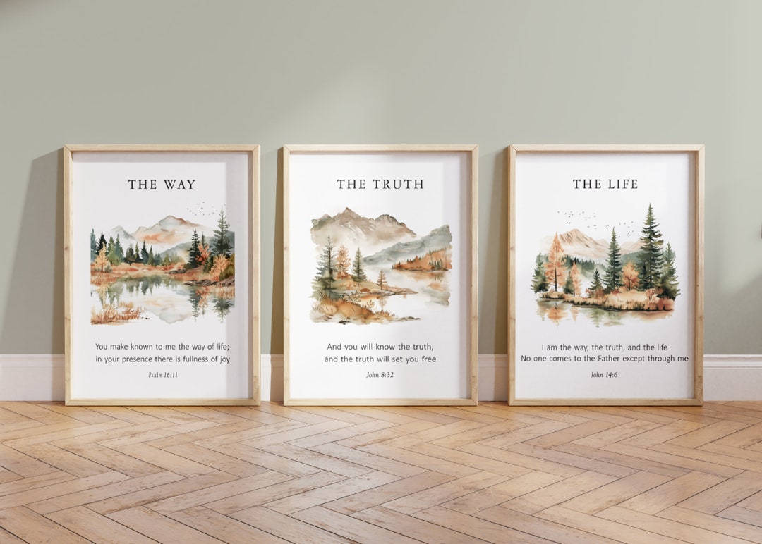 Christian Autumn Set of 3, the Way, the Truth, the Life, Encouraging ...