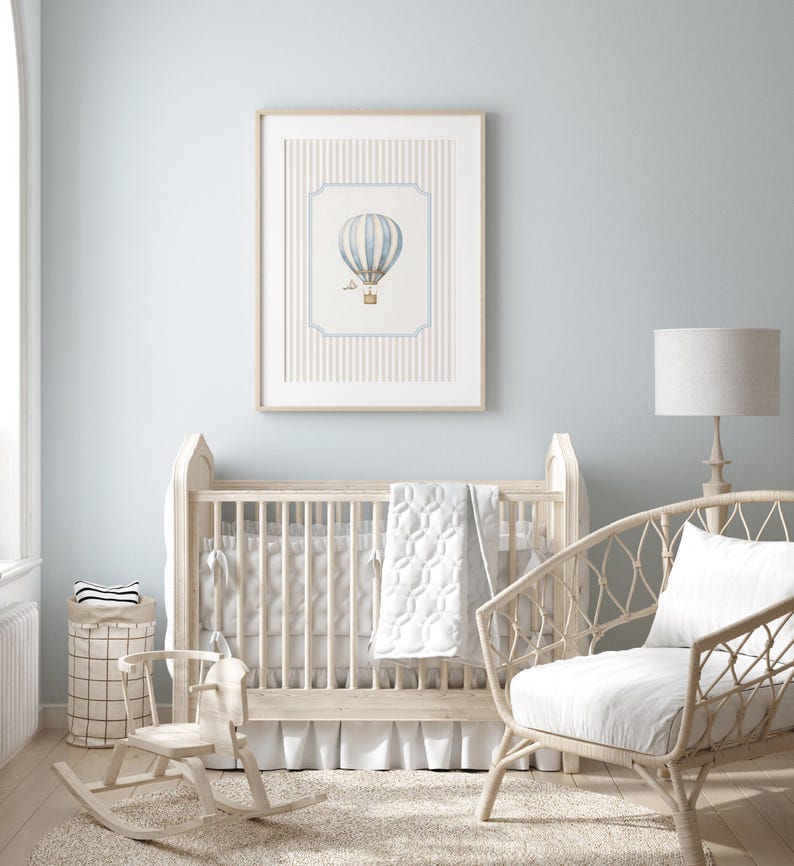 Boy Nursery Wall Art Set, Blue Gingham Boy Initial Wall Art, Vintage ...