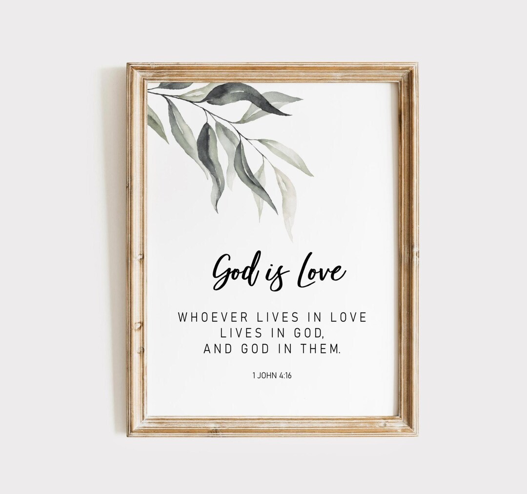John 4:16 God is Love, Bible Verse Wall Art, Scripture Digital Print ...