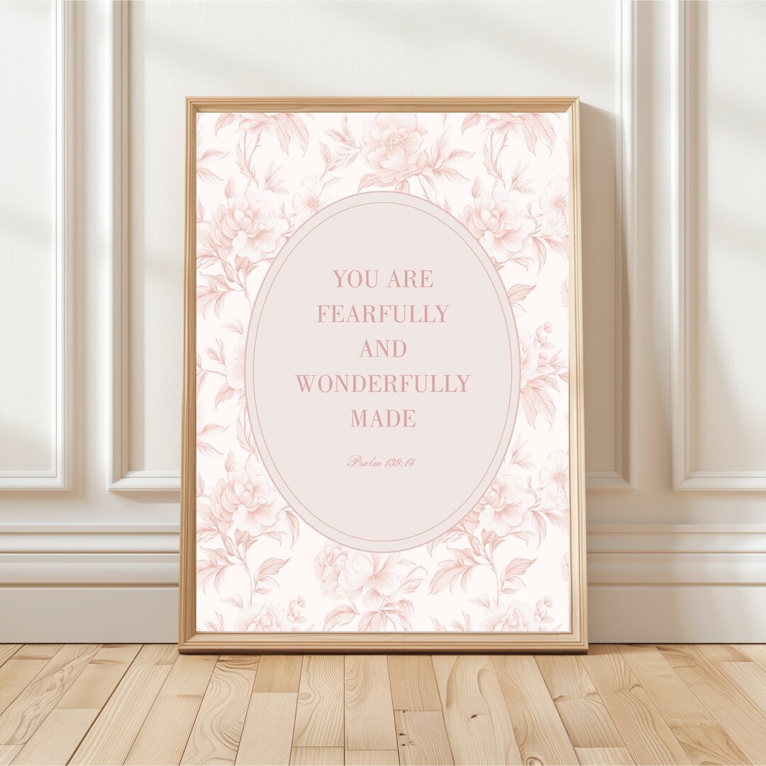Christian Nursery Decor, I Am Fearfully and Wonderfully Made, Psalm 139 ...