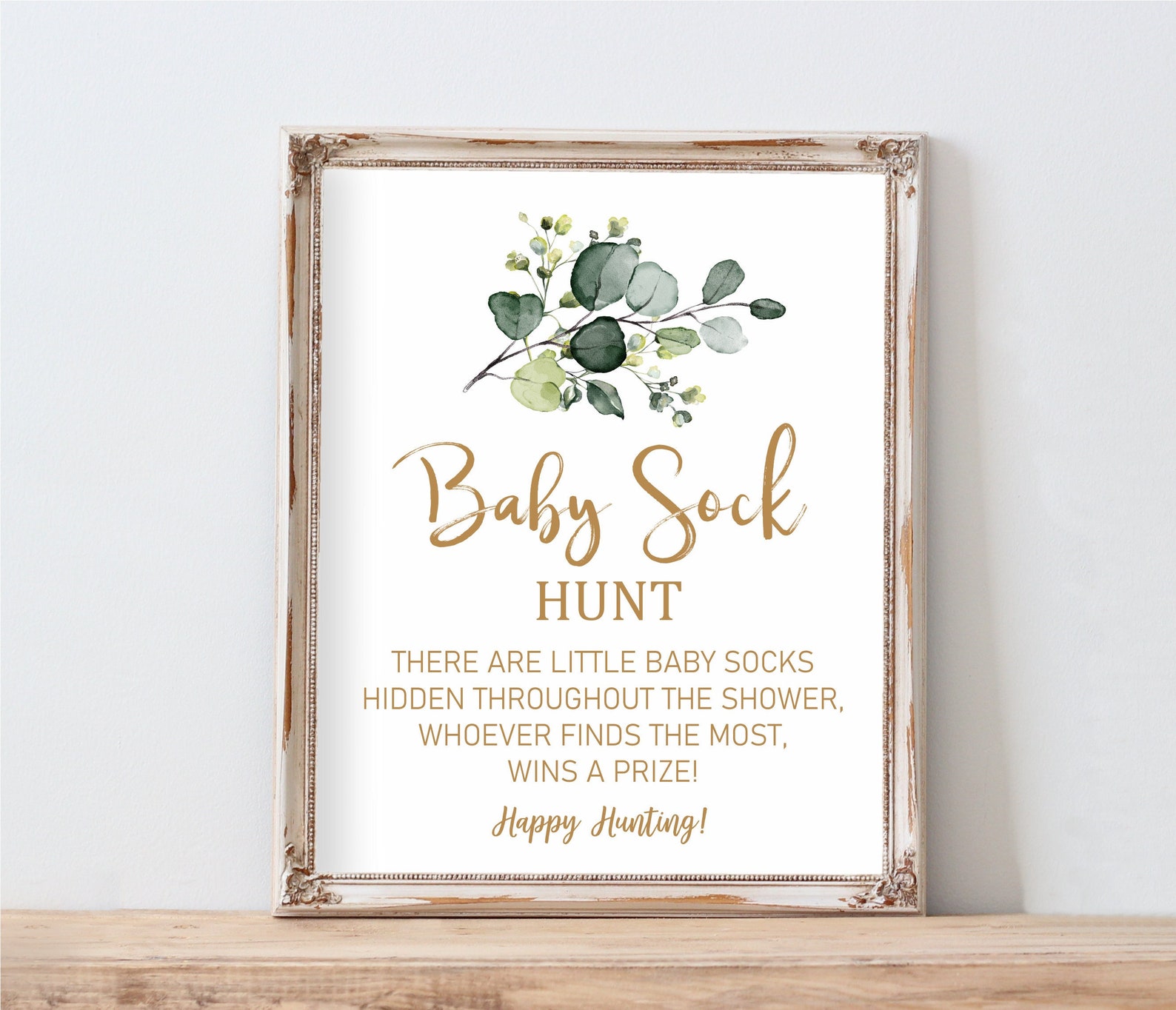 Baby Sock Hunt Game Greenery Baby Shower Gender Neutral Baby - Etsy