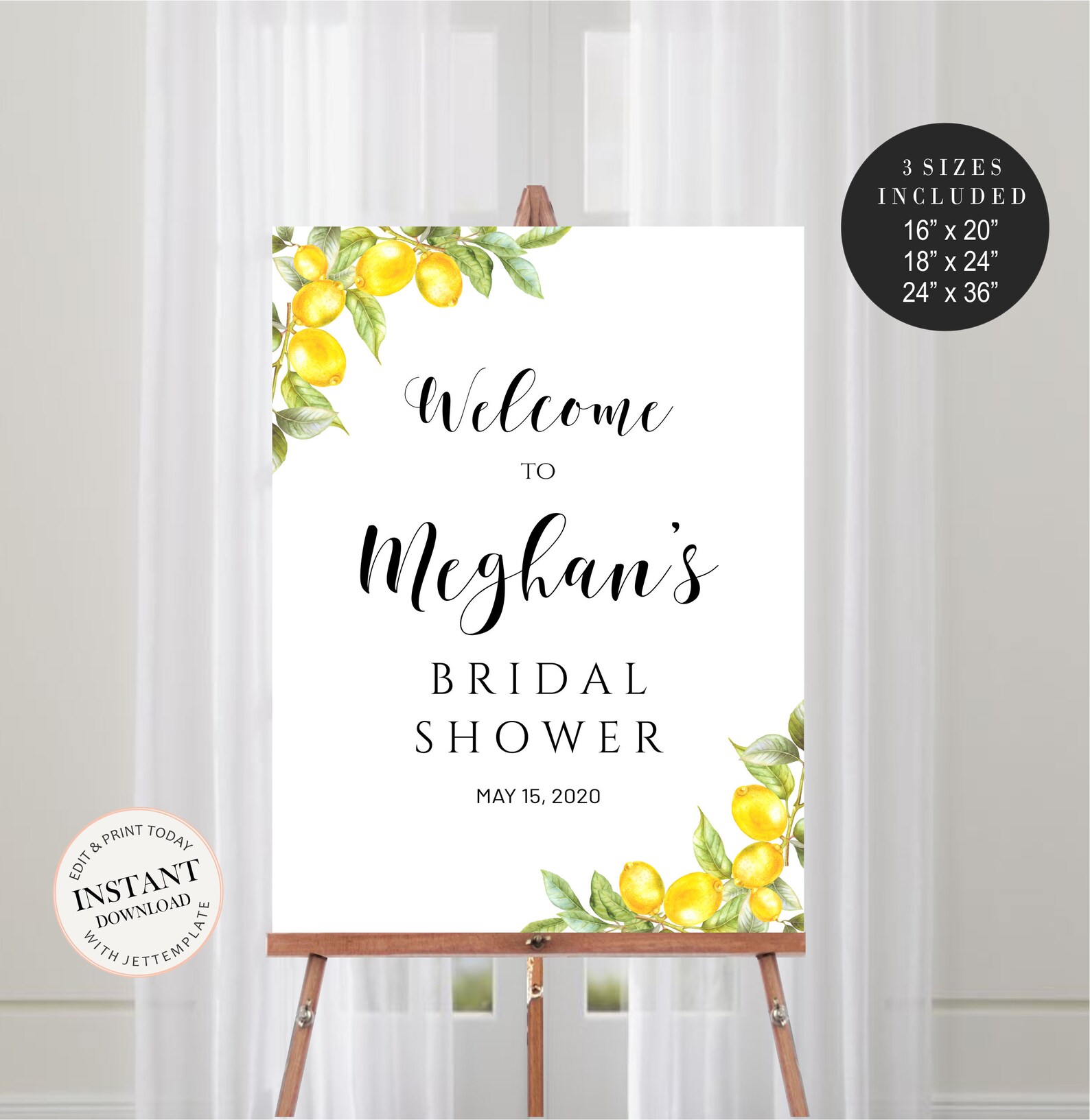 Lemon Welcome Bridal Shower Sign Tuscany Wedding Theme | Etsy