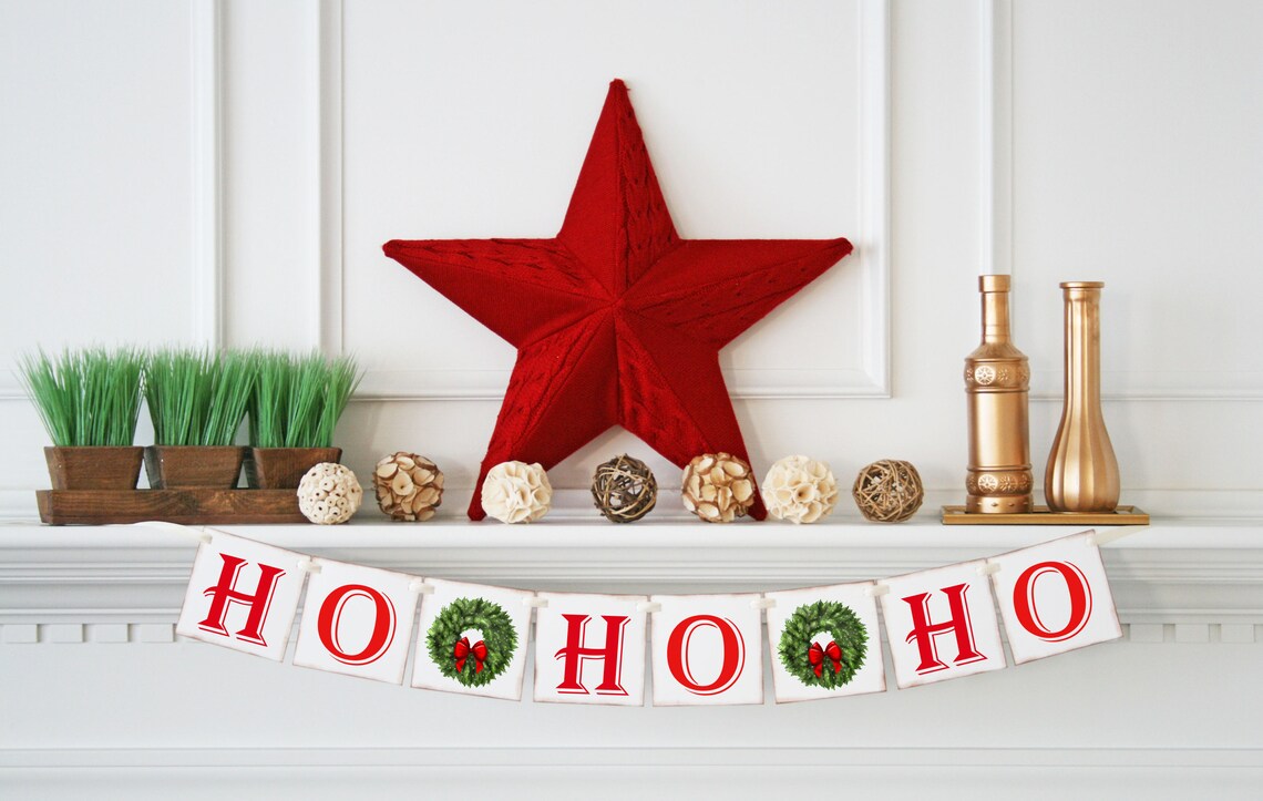 Christmas Banner Ho Ho Ho Banner Christmas Photo Prop - Etsy