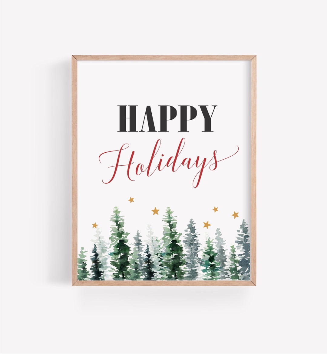 Happy Holidays Poster, Christmas Decor, Holiday Sign Decor, 8x10/11x14 ...