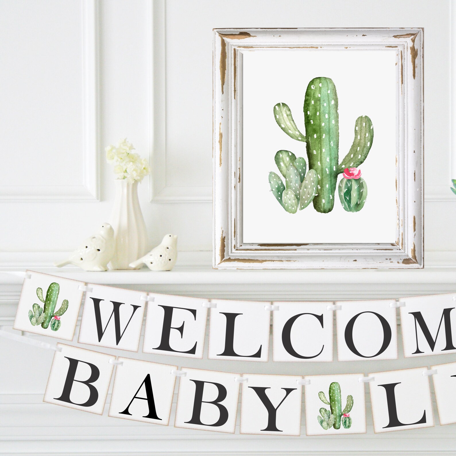 Cactus Welcome Baby Shower Banner Cactus Baby Shower Decor - Etsy