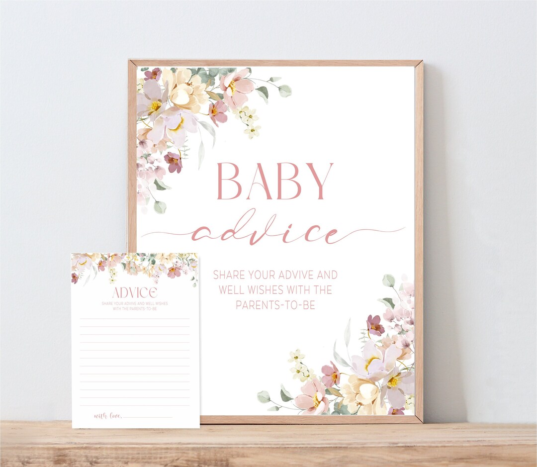 Advice and Wishes for Parents to Be Cards Baby in Bloom Baby - Etsy