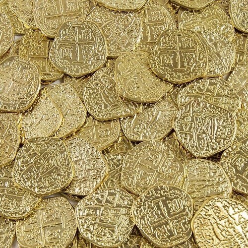 Metal Pirate Coins 35 Gold Treasure Coin Set Spanish - Etsy Canada