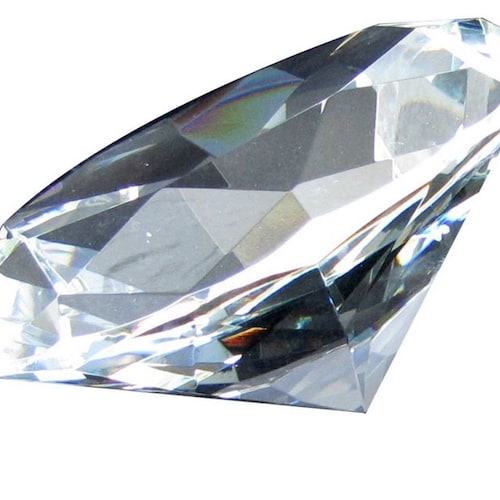 Giant Clear Cut Glass Diamond Shaped Crystal Elegant - Etsy