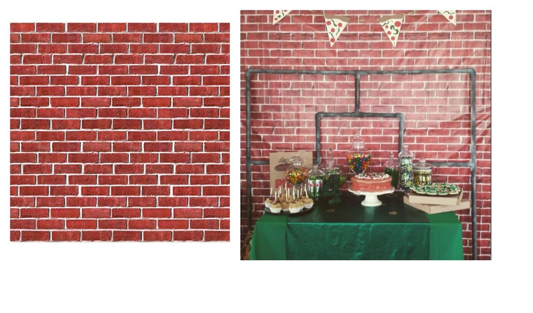 Brick Wall Backdrop 4 Ft by 30 Ft for Party Decoration, Crafting ...