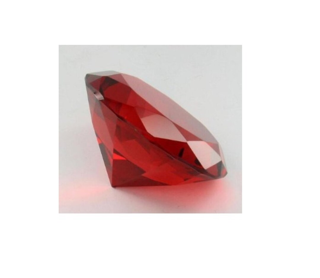 Red Cut 100mm Glass Diamond Shaped Crystal, Elegant Sparkling Glass ...