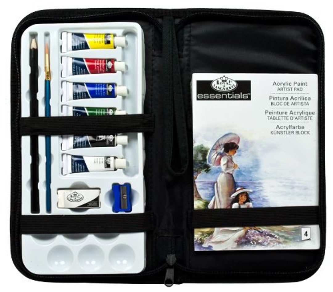Acrylic Paint Essential Set in Zippered Carrying Case, Basic Travel ...