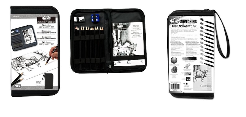 Drawing and Sketching Pencil Set in Zippered Carrying Case, Basic ...