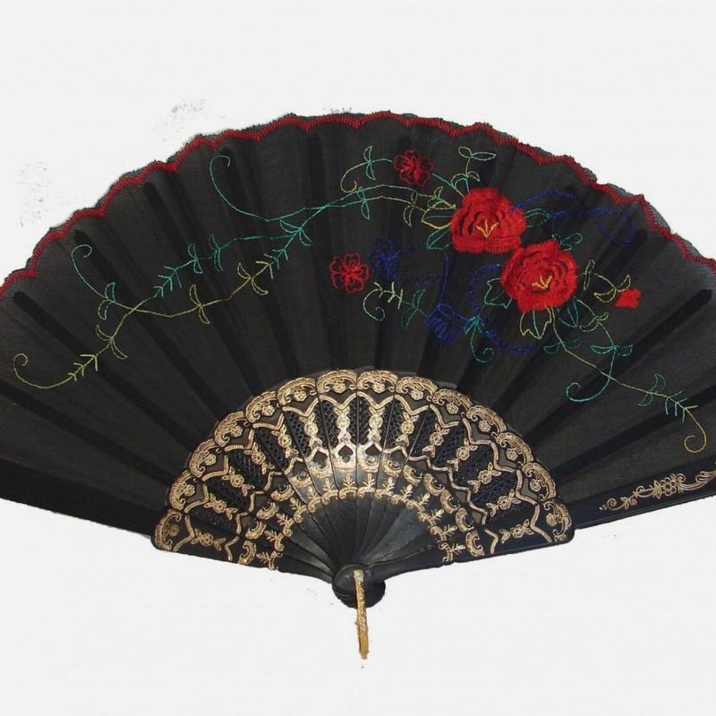 Chinese Fans Embroidered - Etsy