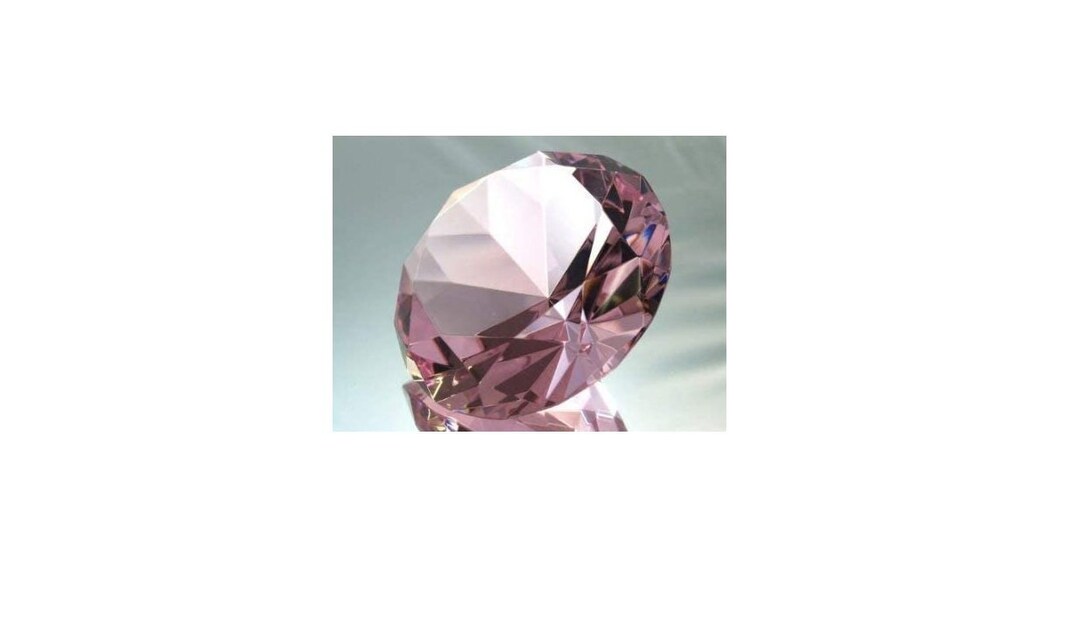 Light Pink Color Cut Glass Diamond Shaped Crystal, Elegant Sparkling ...
