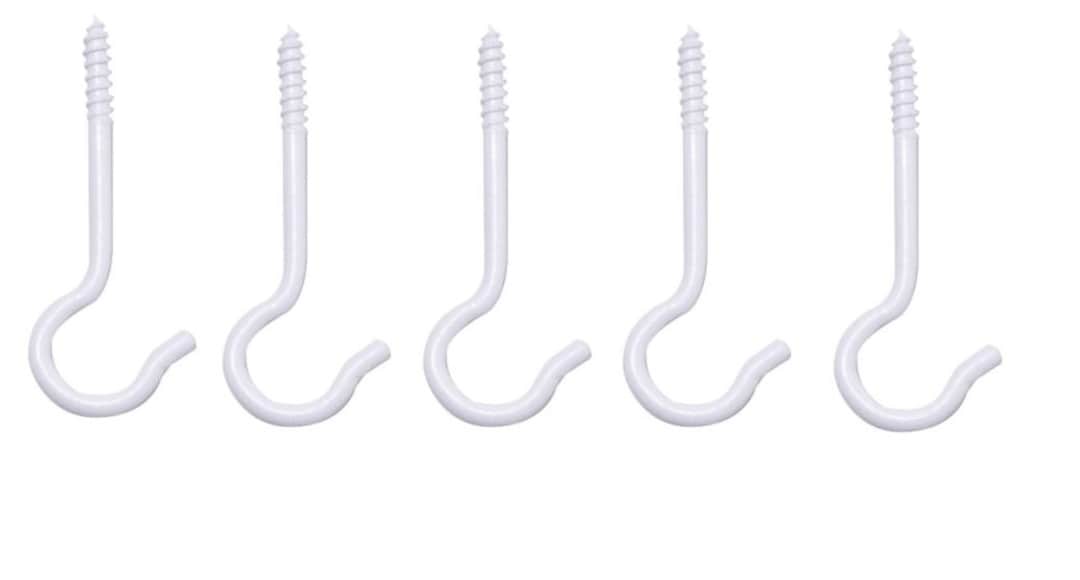 White Ceiling Hooks 5 Count, Sturdy Ceiling Hook Tools for Home or ...