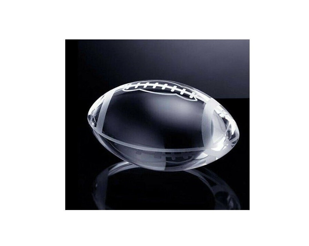 High Quality Crystal Football Paperweight 3.5" With Gift Box, Football ...