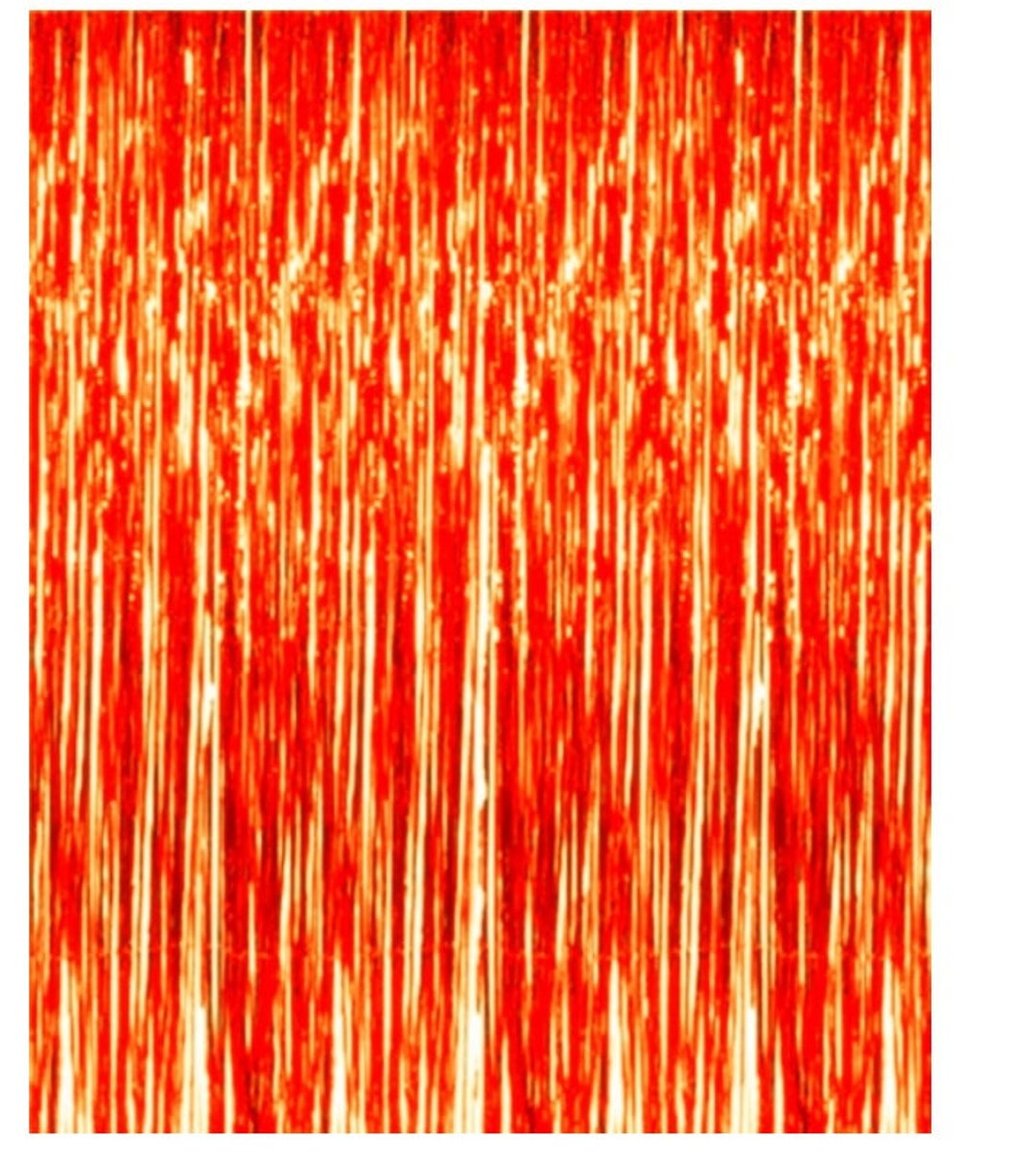 Metallic Orange Foil Fringe 3 Ft W by 8 Ft Craft Decoration or Cutting ...