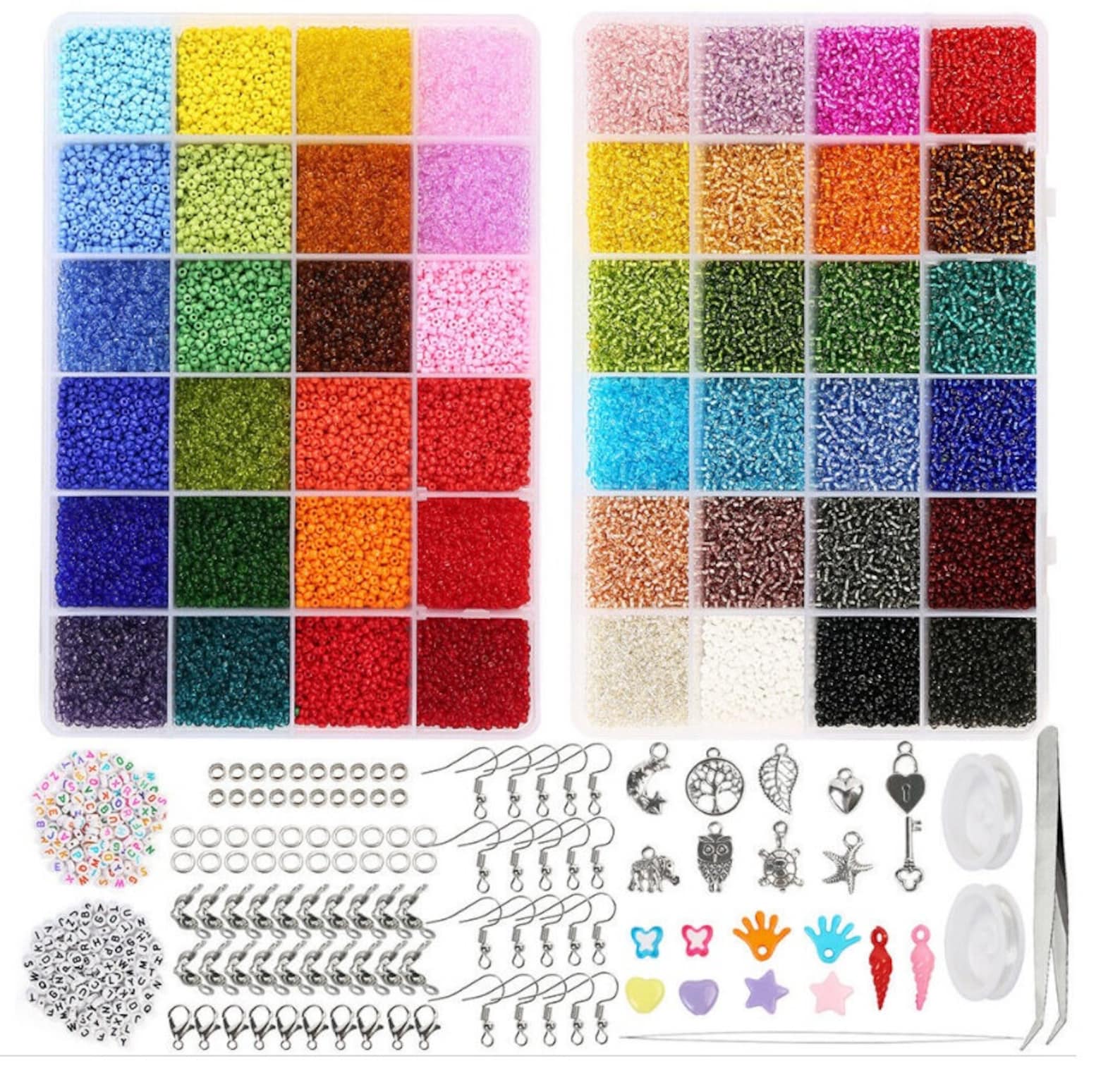 Glass Seed Beads 40000 Pieces 2mm 12/0, for Jewelry Making of Necklaces ...