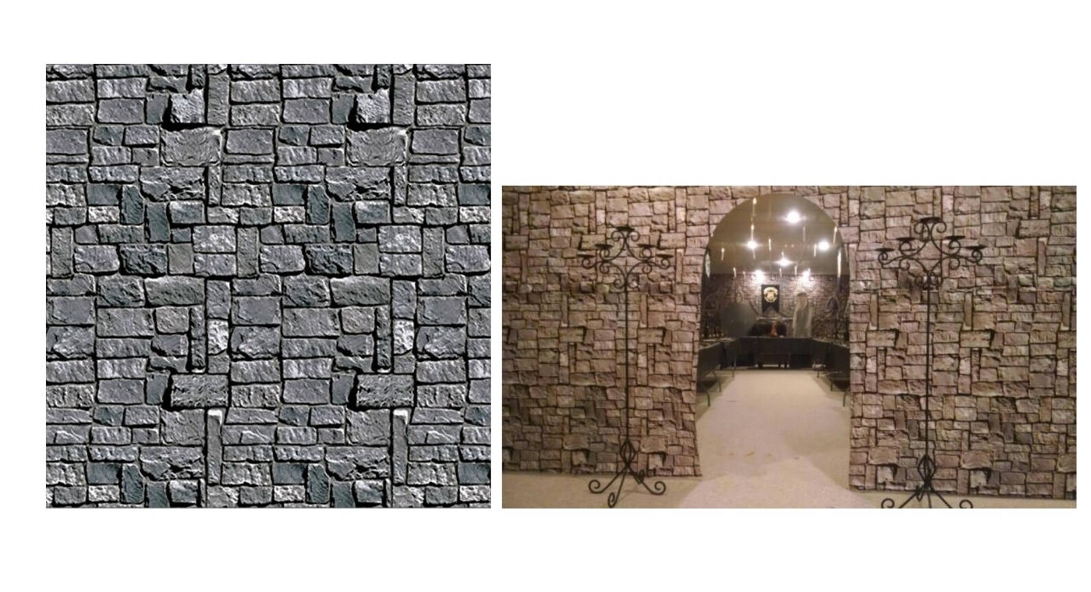 Stone Wall Backdrop 4 Ft by 30 Ft for Party Decoration, Crafting, Cut ...
