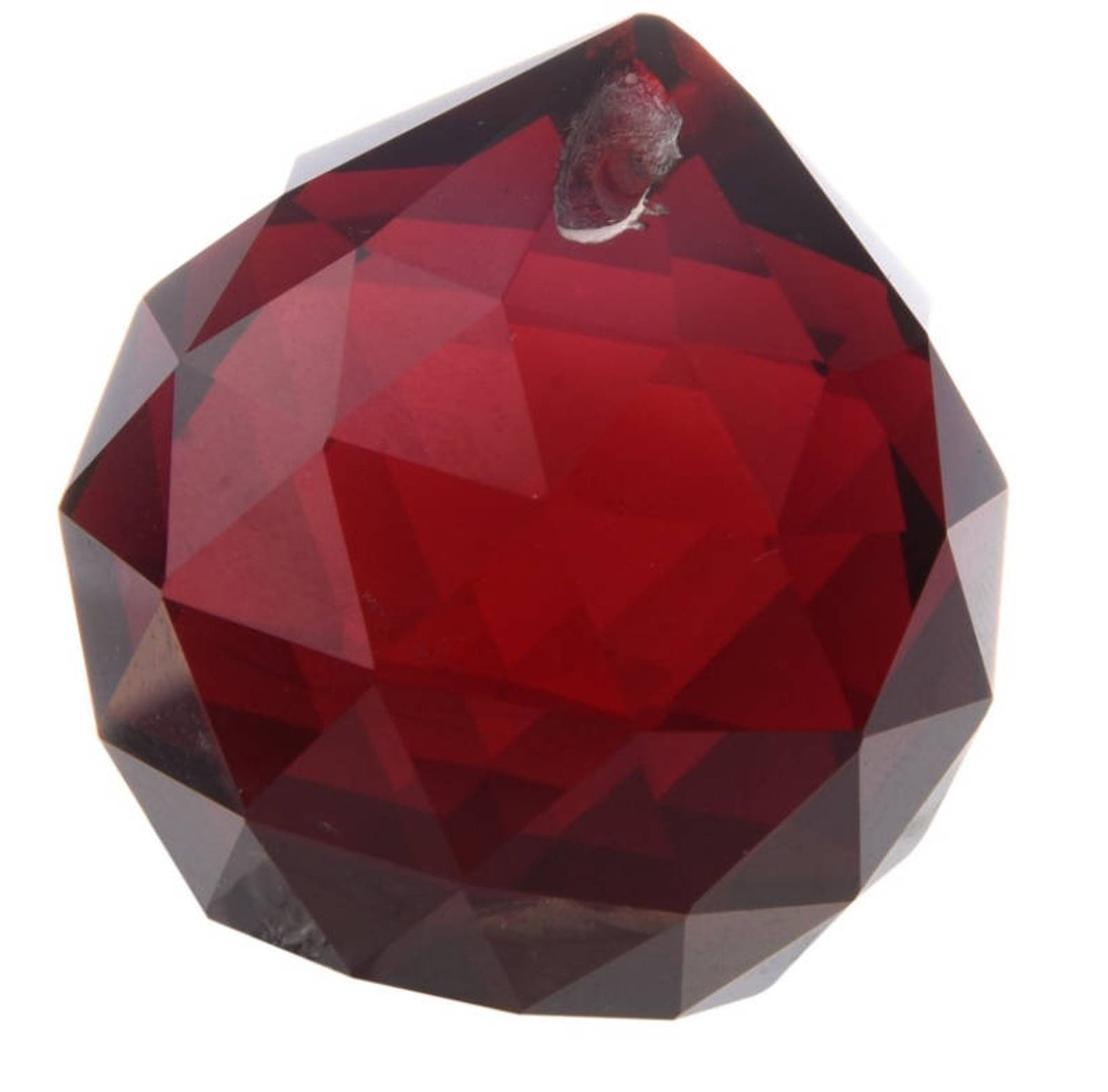 Red Feng Shui Large Crystal Ball Prism Pendant Suncatcher 40 Mm for ...