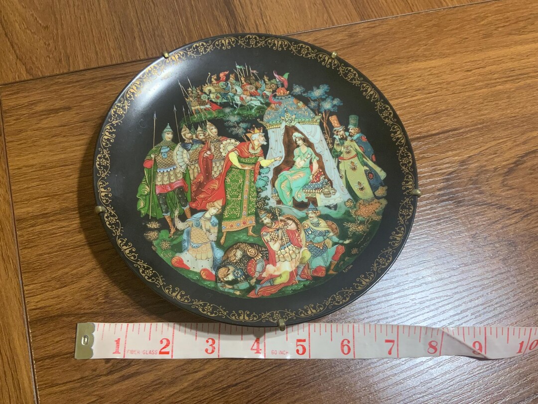 Vintage 1989 Tianex Russian Fairytales Plate 24k Gold Designs, Royalty ...