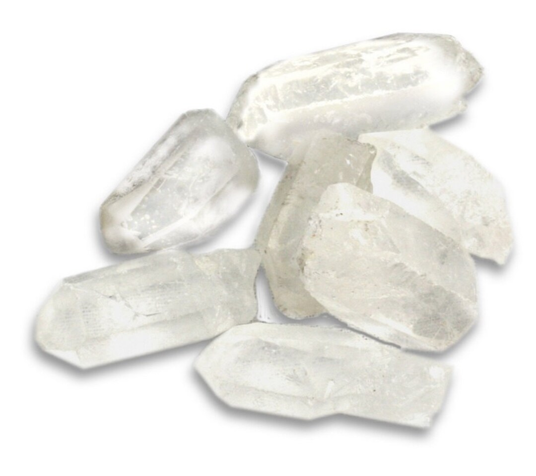 1 Pound Bulk Rough Clear Quartz Crystal Points From Brazil, Raw Natural ...