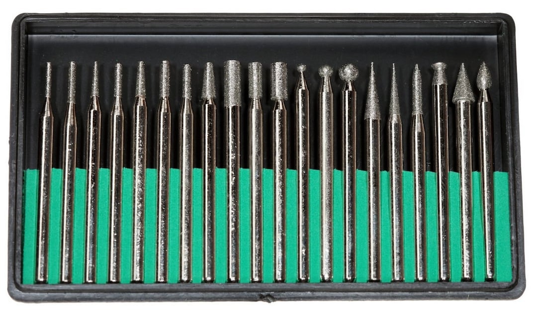 Pro Quality 20-piece Diamond Bur Set for Rotary Tool - Glass, Stone ...