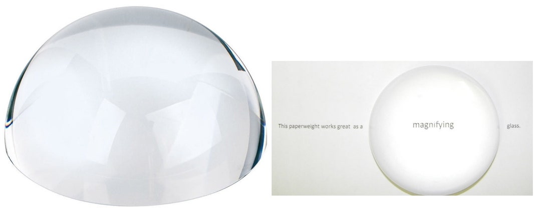 Paperweight Magnifier Dome Magnifier Paperweight, 3.25" Optical Crystal ...
