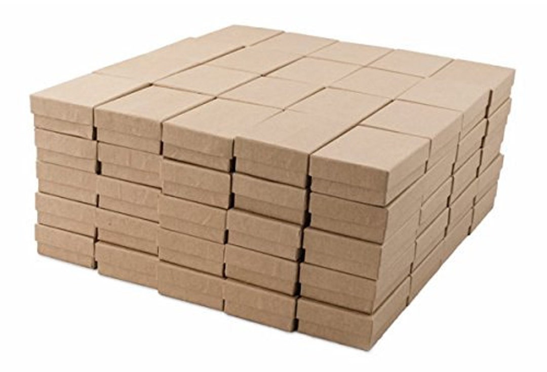 100 Count Cotton Filled Boxes Square Cardboard Jewelry Boxes, Jewelry ...