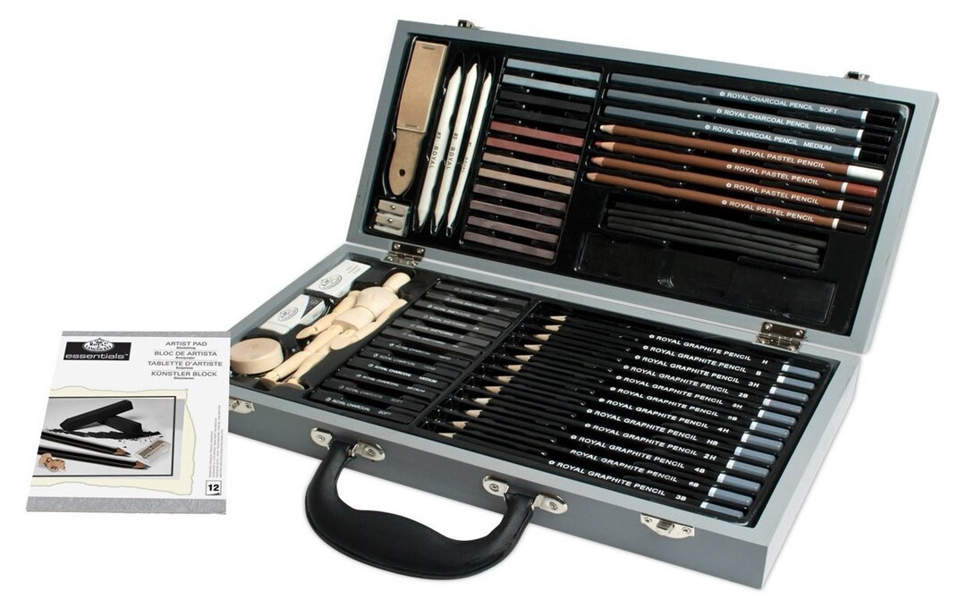 Graphite Pencils Deluxe Sketching Artist Box Set, Graphite Sticks for ...