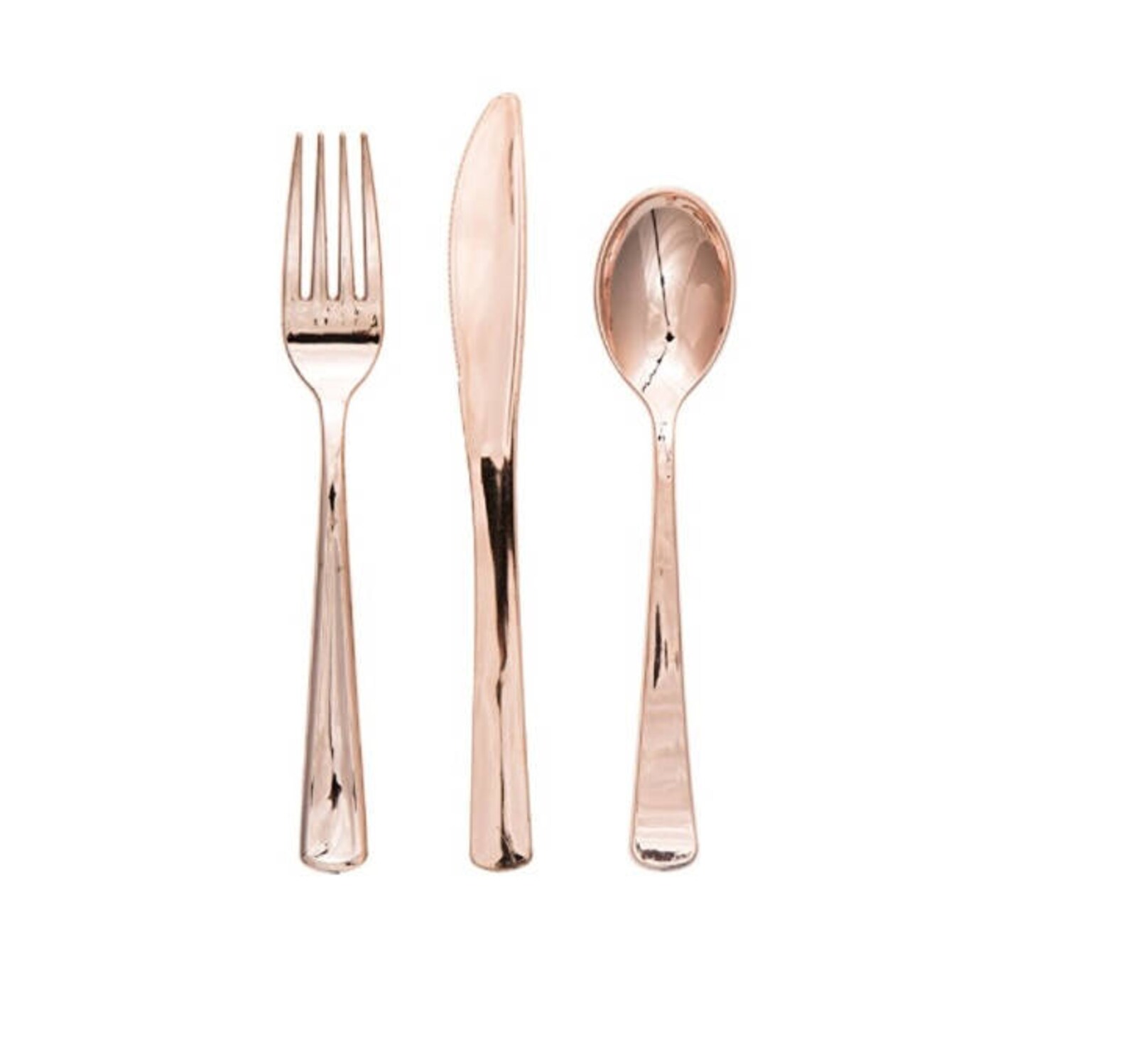 Elegant Plastic Looks Like Rose Gold Shiny Cutlery 75 Utensils | Etsy