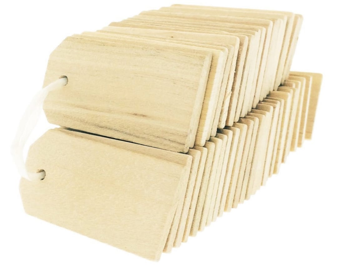 100 Count Blank Wooden Gift Tags for Wine, Decor or Weddings, Blank ...