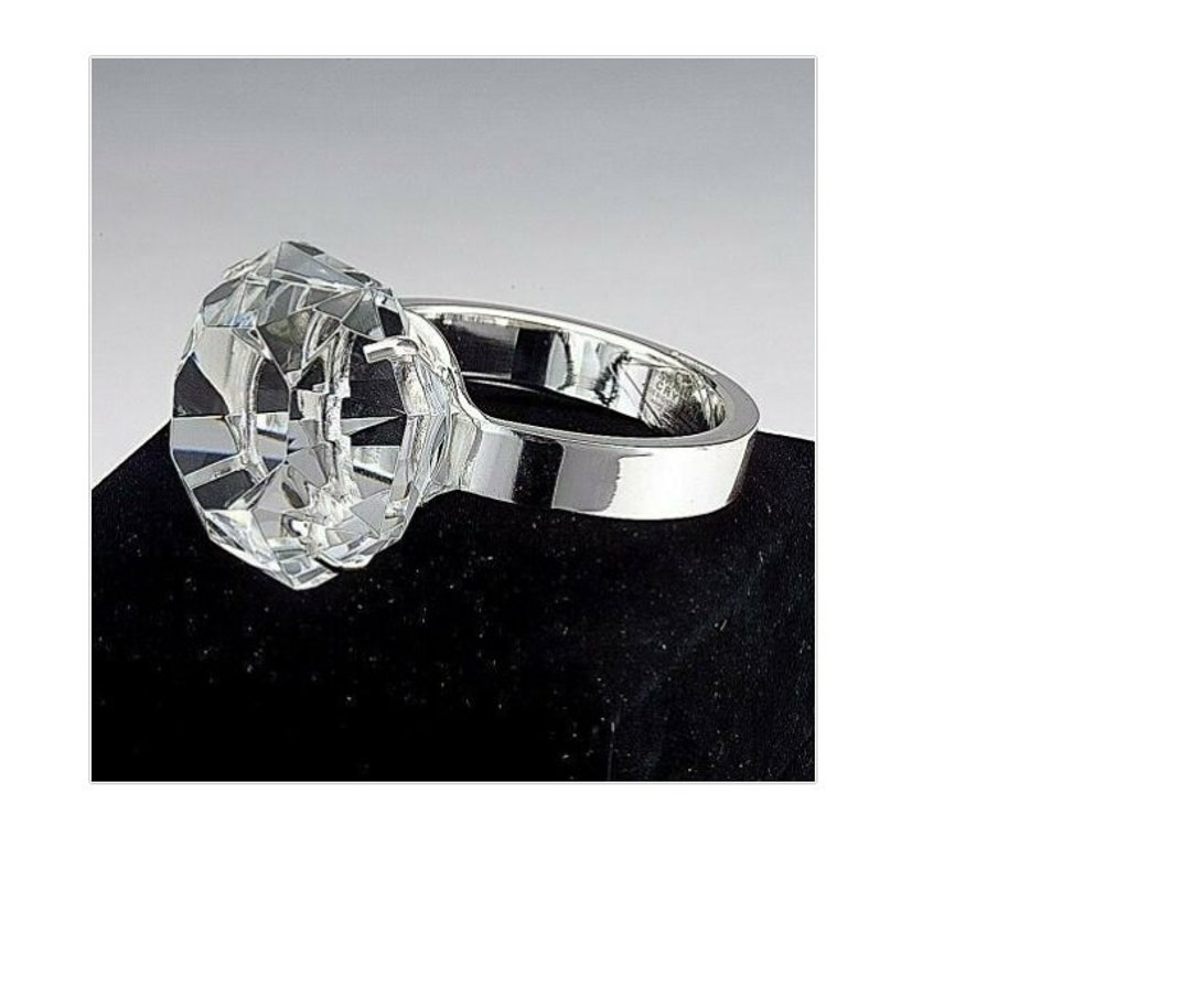 Giant Crystal Diamond Ring Paperweight With Gift Box, Perfect Fun ...