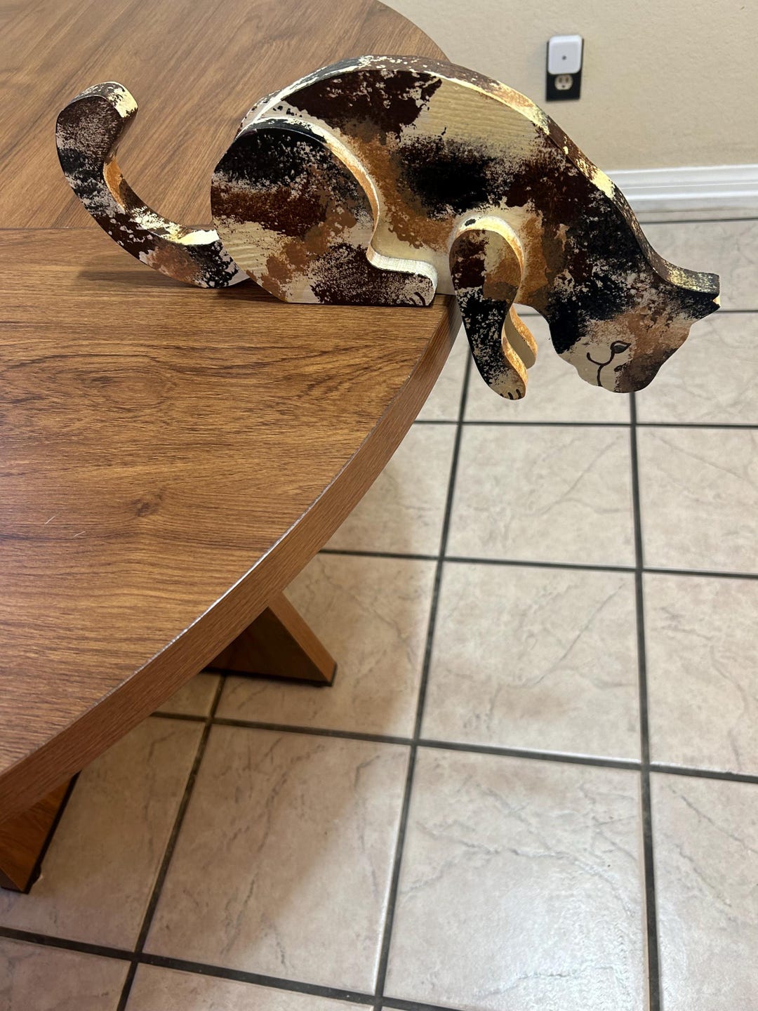 Vintage Handpainted Calico Cat Figurine 1990s for Home Decoration, Fun ...