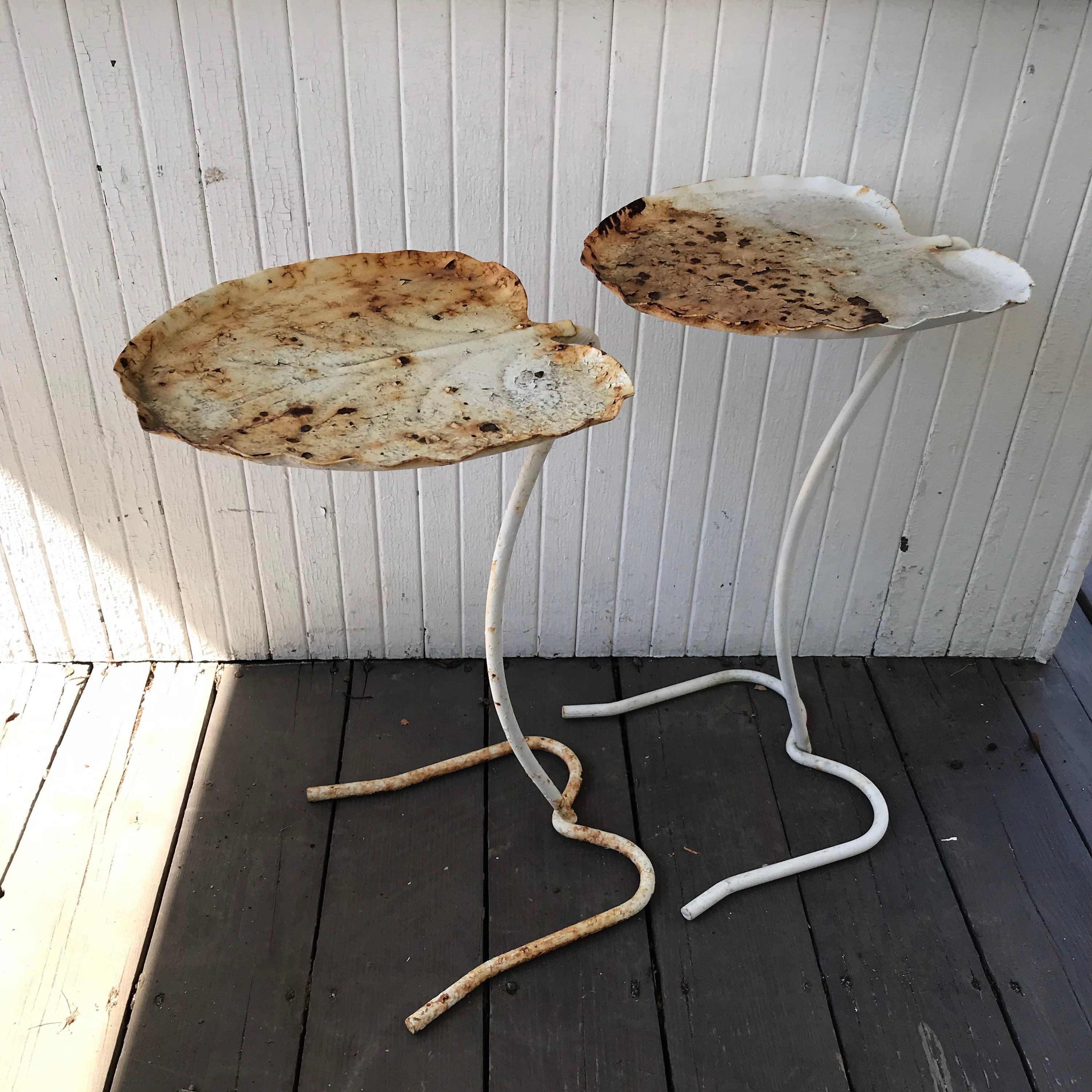Antique Salterini Tables Lily Pad Tables Mid Century Metal Table Pair ...