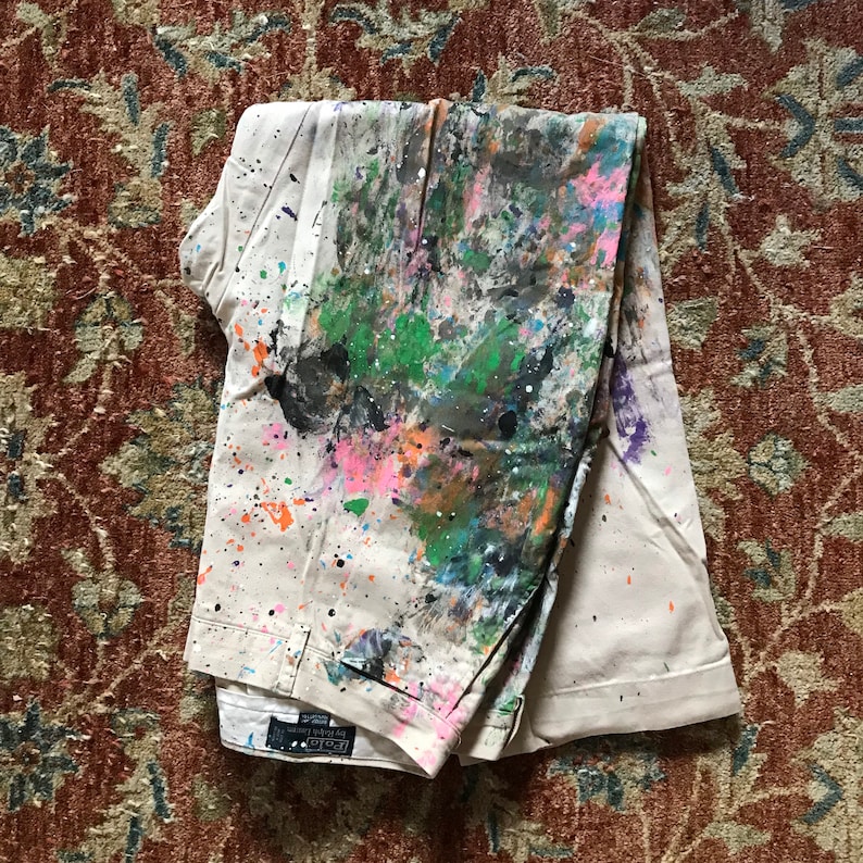 Ralph Lauren Pants Painters Pants Paint Splashed Pollack Paint Splattered Artist Pant Polo ...