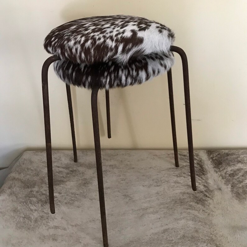 Antique Hair Hide Stools Mid Century Modern Stools Goat Stools Spider ...