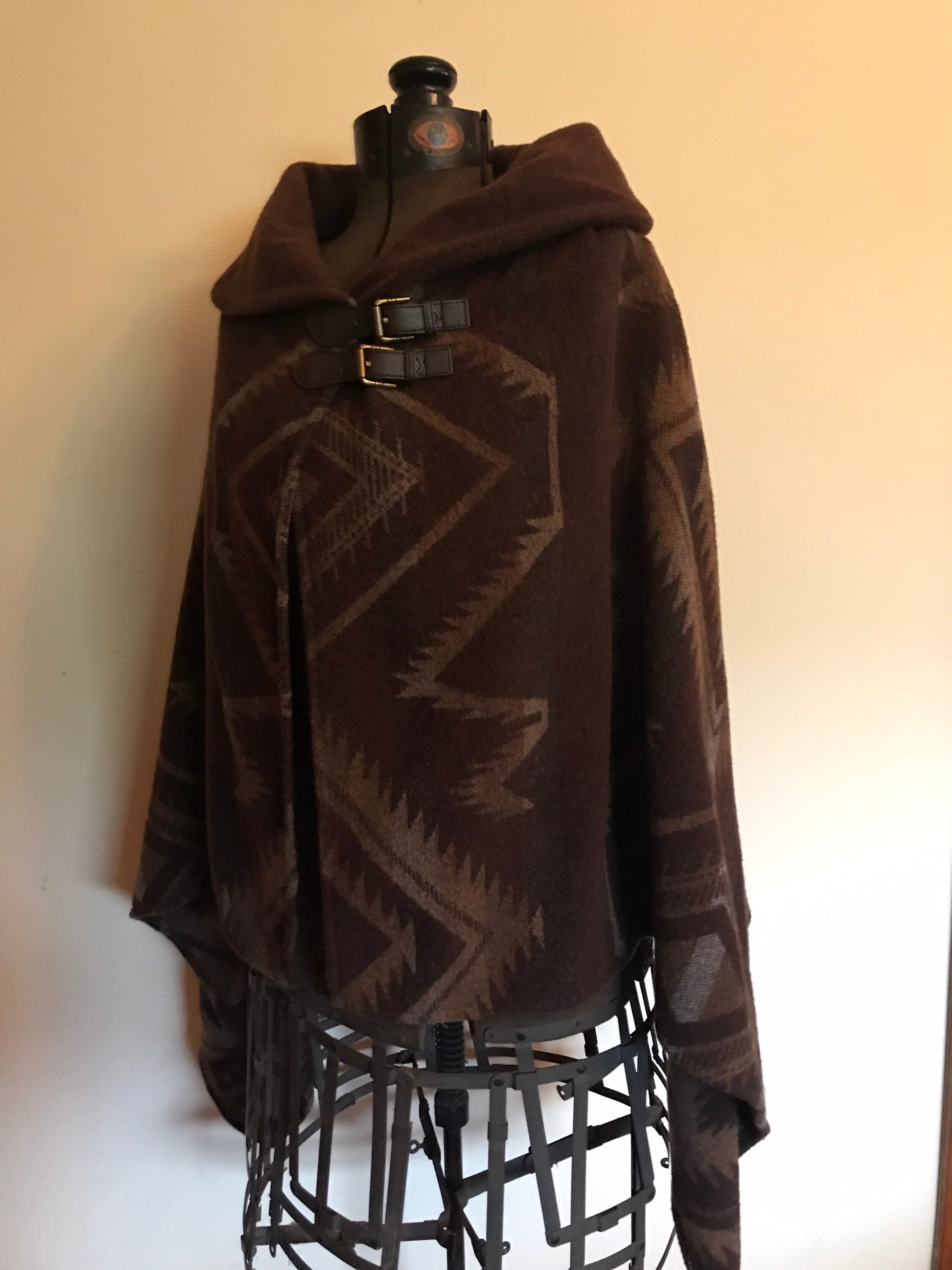 Vintage Ralph Lauren Tribal Cape Coat Western Southwestern Aztec Wrap ...