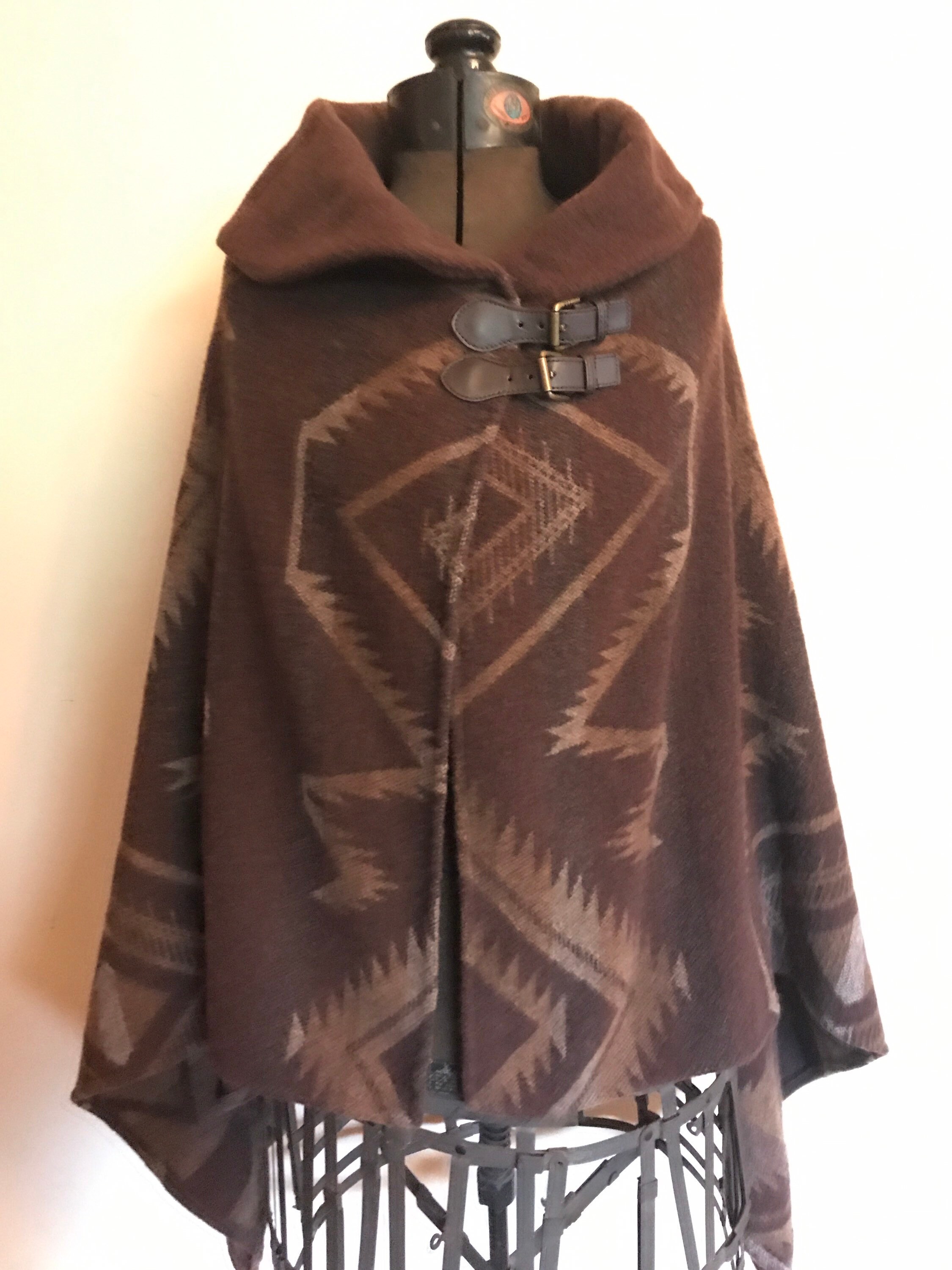 Vintage Ralph Lauren Tribal Cape Coat Western Southwestern Aztec Wrap ...