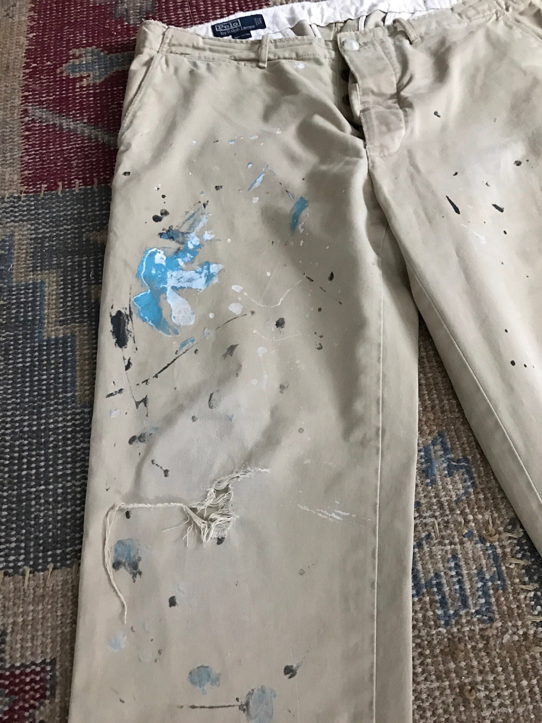 Ralph Lauren Paint Splatter Pants Painters Pants Paint Splashed Pollack ...