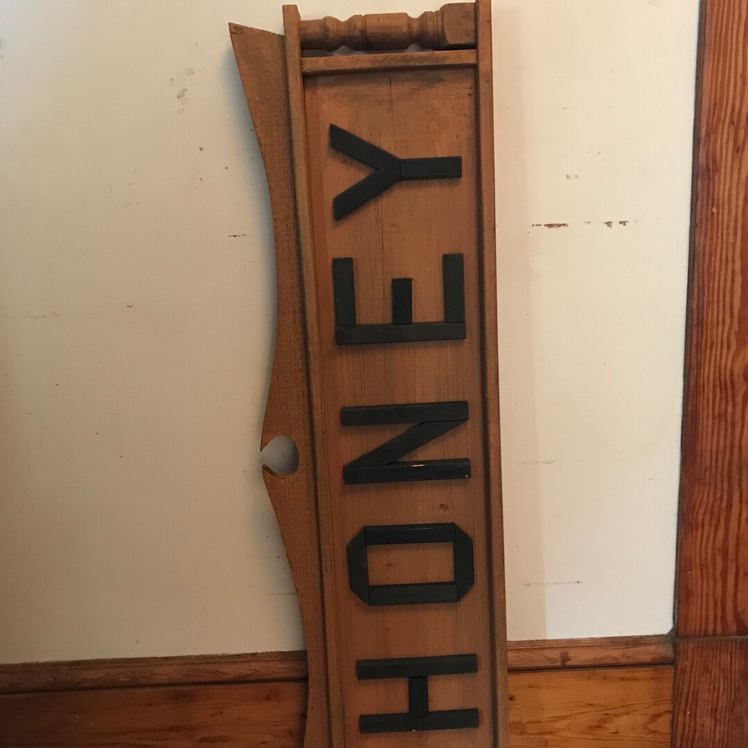 Vintage Wood Honey Sign Folk Art Sign Apiary Sign for Sale Sign Folk ...