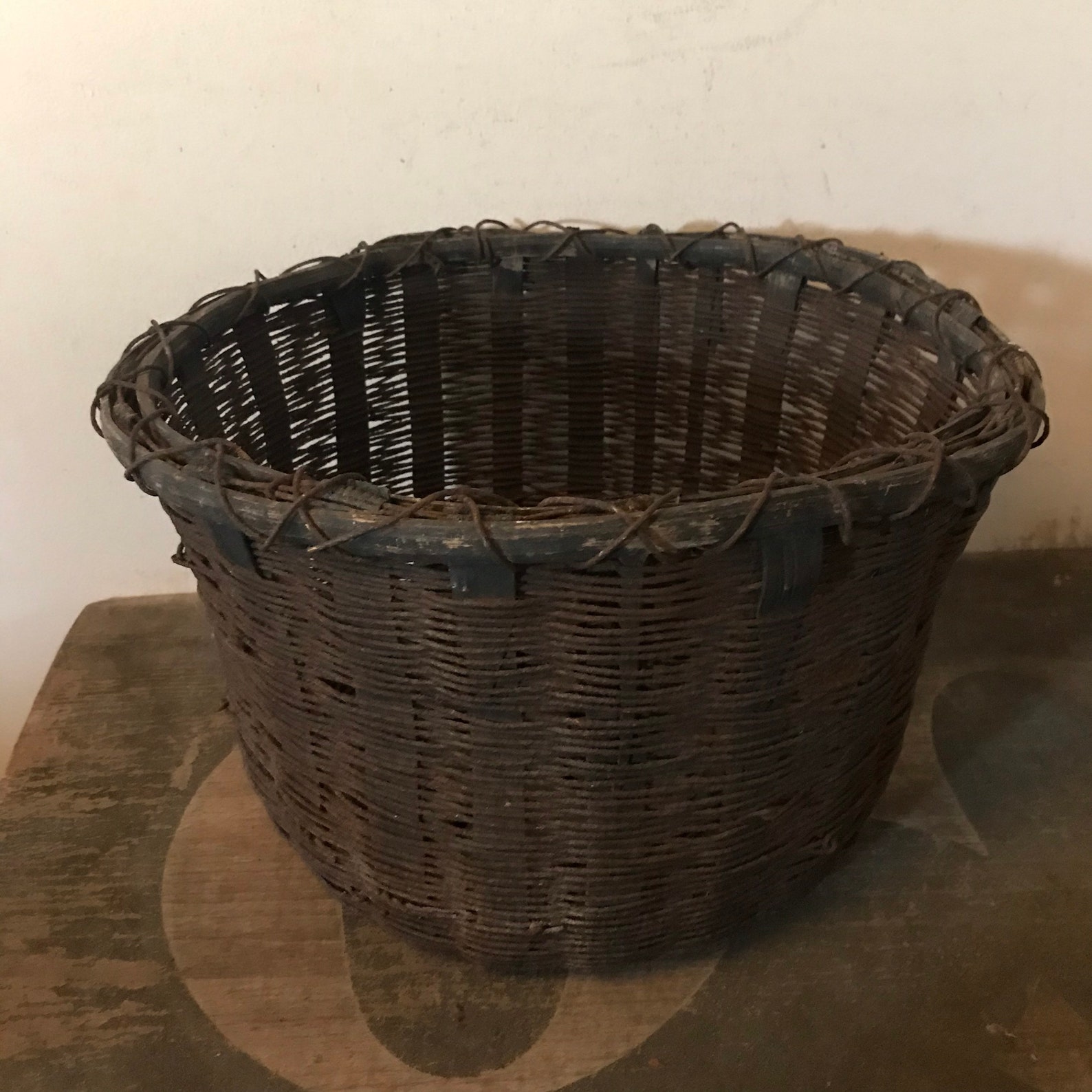 Antique French Fish Basket Wire Fish Rusted Metal Fish Trap Fish Net ...