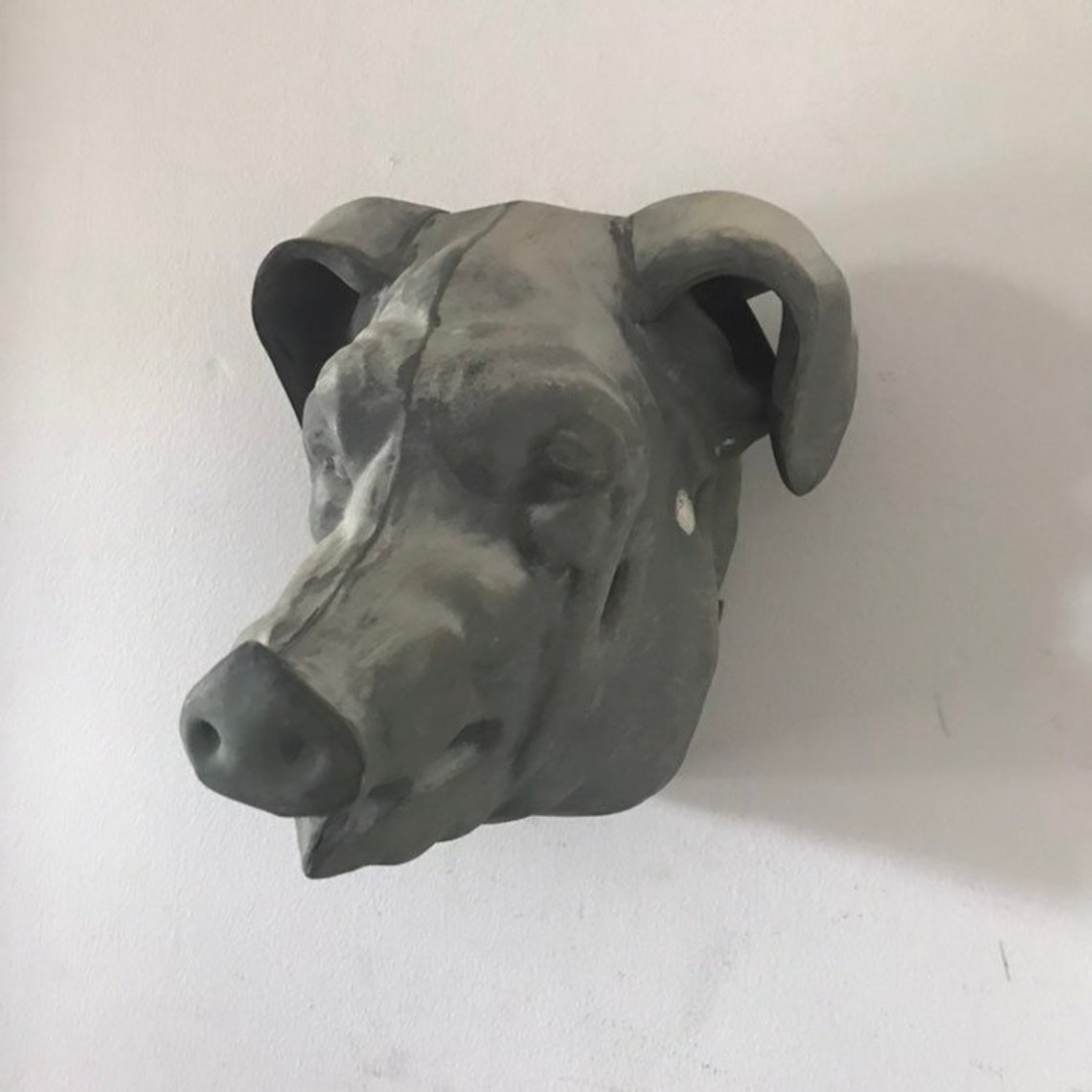 Antique French Zinc Boar Head French Butchers Pig Mount Trade Sign Zinc ...