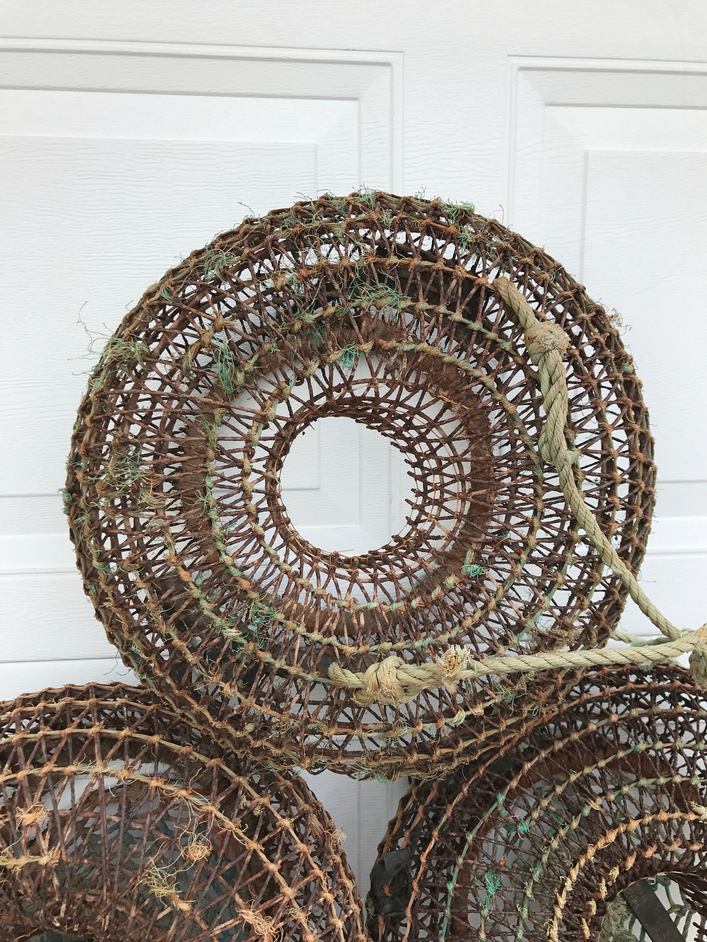 Antique French Wire Fish Traps Basket Metal Fish Trap Fish Net Fishing ...