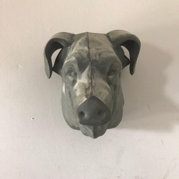Antique French Zinc Boar Head French Butchers Pig Mount Trade Sign Zinc ...