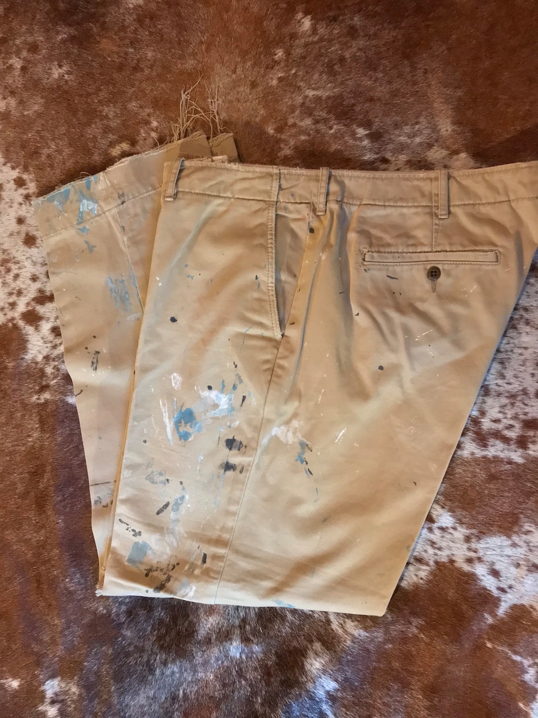 Ralph Lauren Paint Splatter Pants Painters Pants Paint Splashed Pollack Paint Splattered Ralph ...