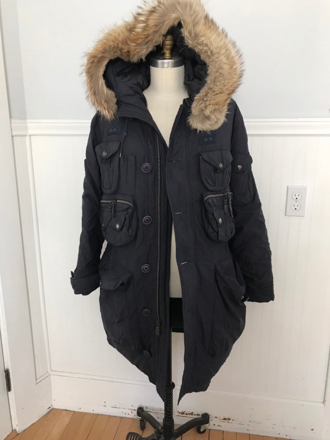 Ralph Lauren Coyote Down Jacket Coyote Hooded Ski Snow Alpine Nordic ...