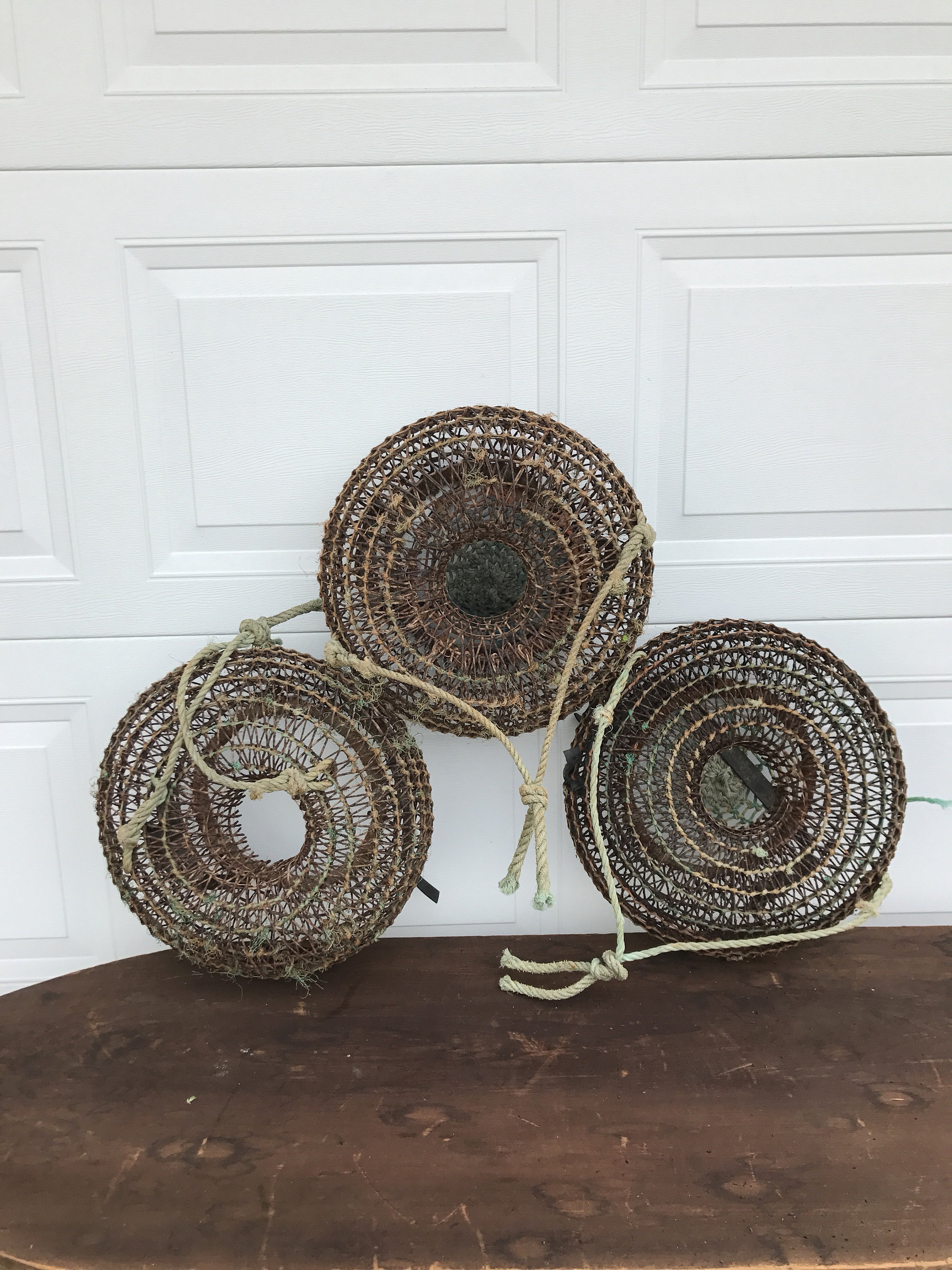 Antique French Wire Fish Traps Basket Metal Fish Trap Fish Net Fishing ...