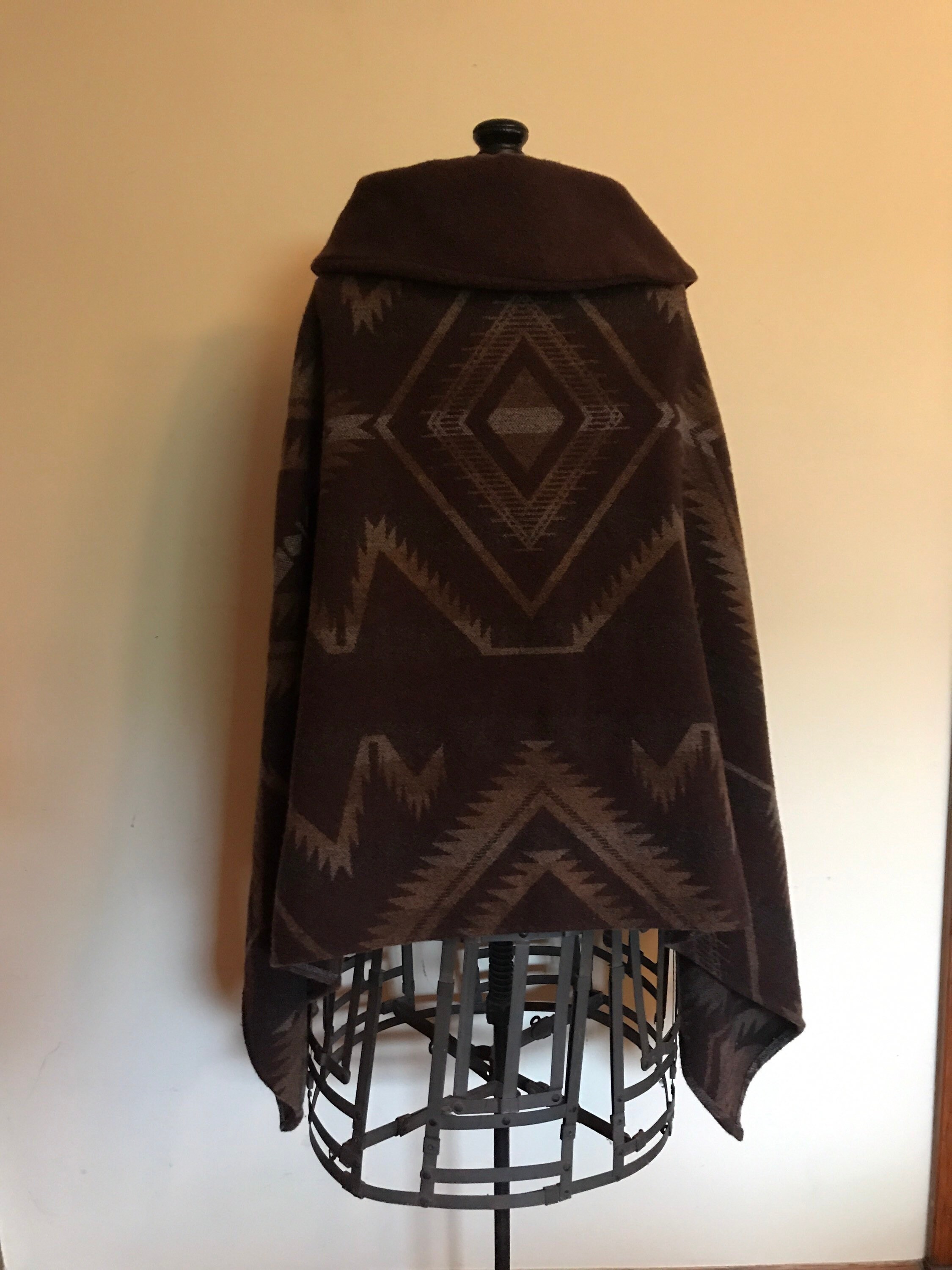 Vintage Ralph Lauren Tribal Cape Coat Western Southwestern Aztec Wrap ...