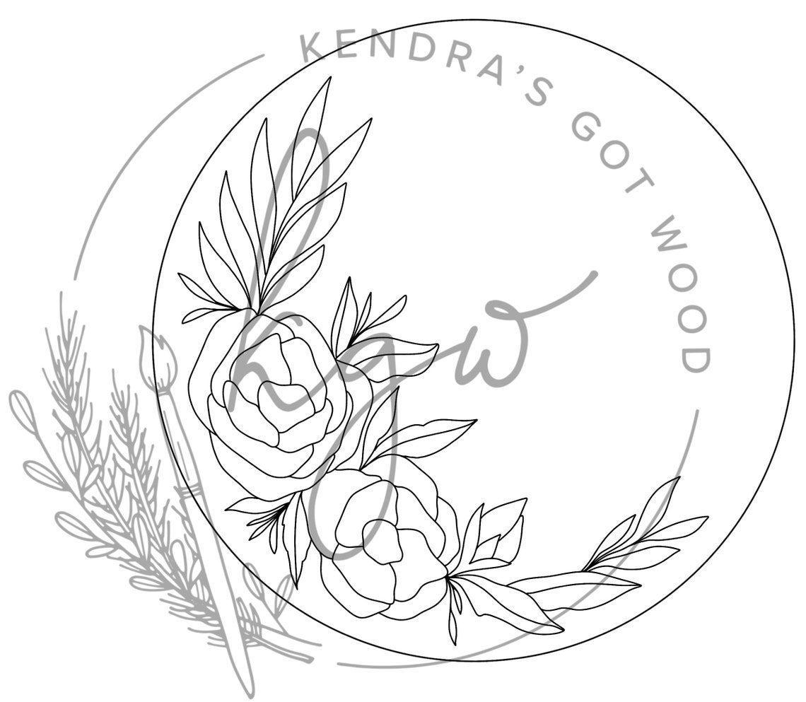 Floral Round Scroll Saw Template/ Pattern Includes LASER READY Single ...